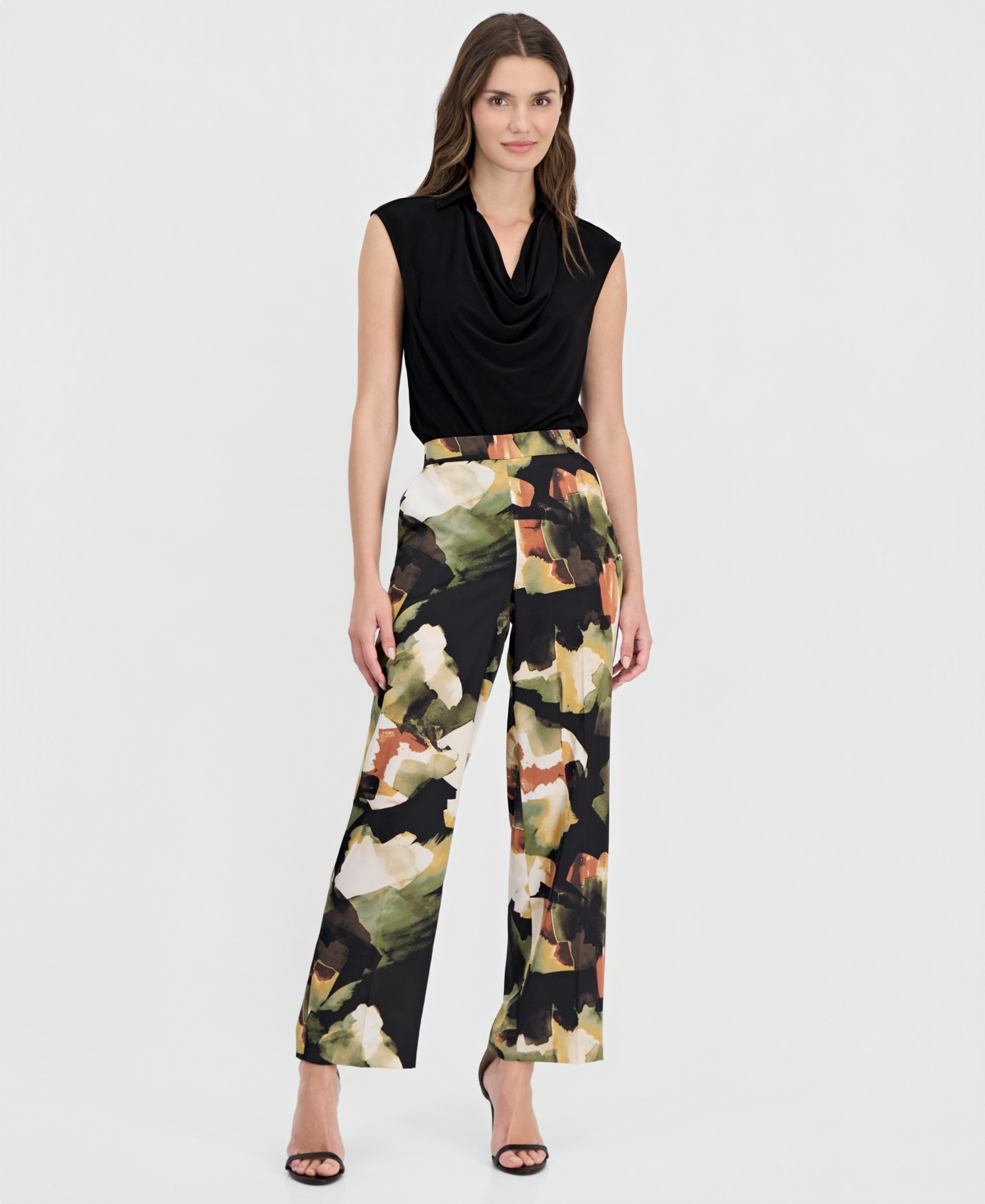Click here for Anne Klein Womens Printed Pull-On Wide-Leg Pants -... prices
