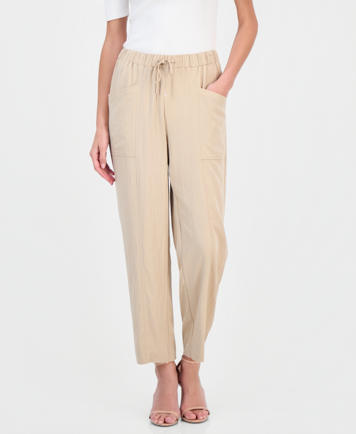 Click here for Annie Klein Womens Tie-Waist Straight-Leg Ankle Pa... prices