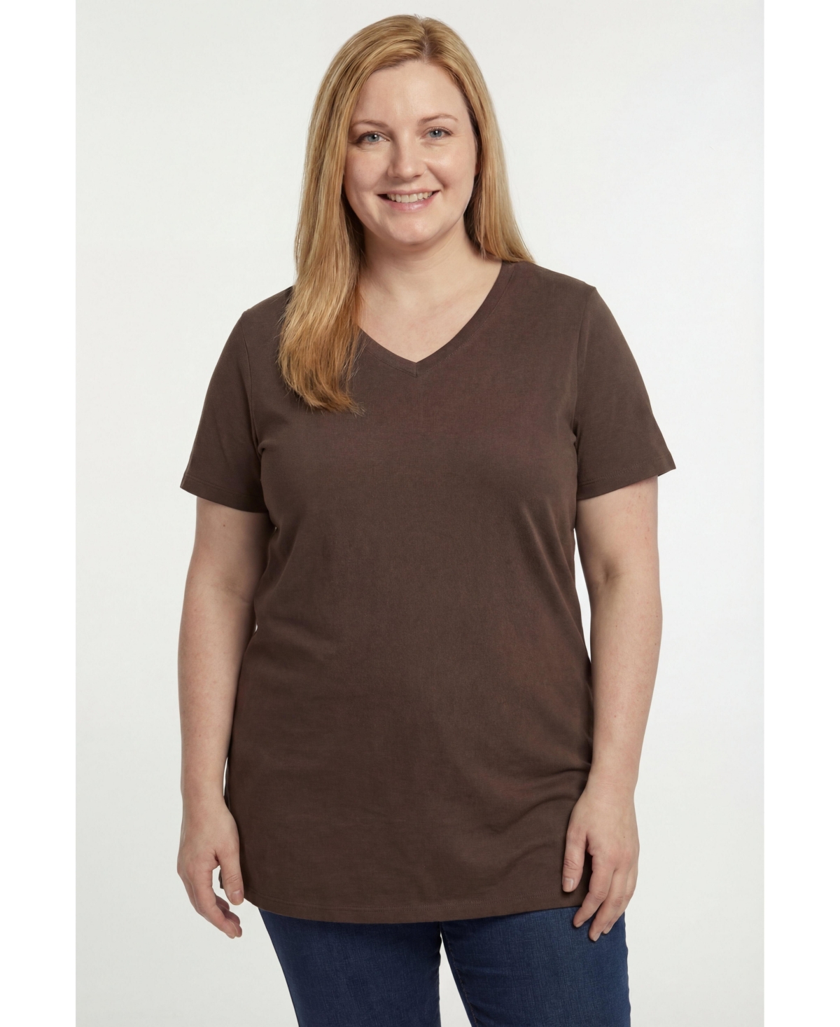Click here for Woman Within Plus Size Perfect Short-Sleeve V-Neck... prices