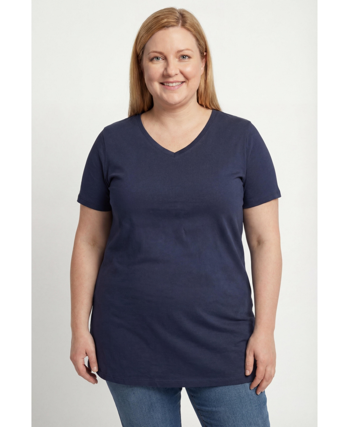 Click here for Woman Within Plus Size Perfect Short-Sleeve V-Neck... prices