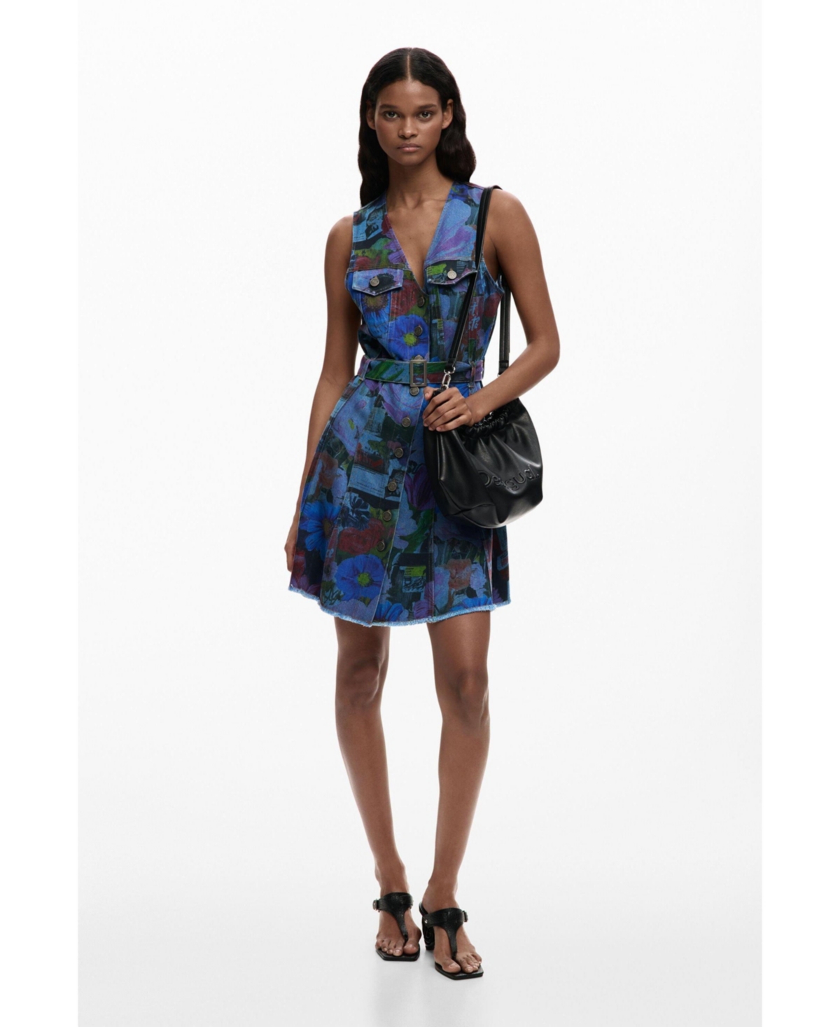 Click here for Desigual Womens Mini denim dress - Dark blue prices