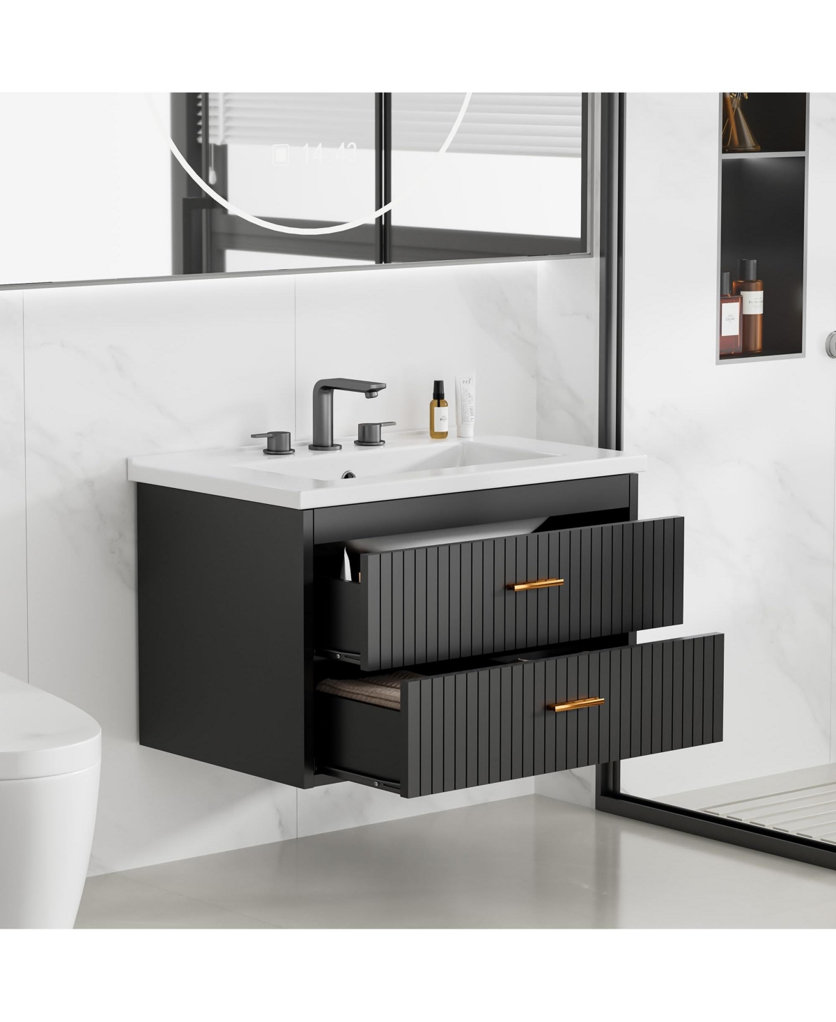 Click here for homfan Floating Bathroom Vanity with Sink and Draw... prices