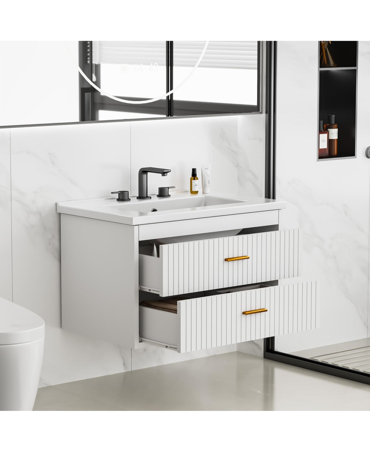 Click here for homfan Floating Bathroom Vanity with Sink and Draw... prices