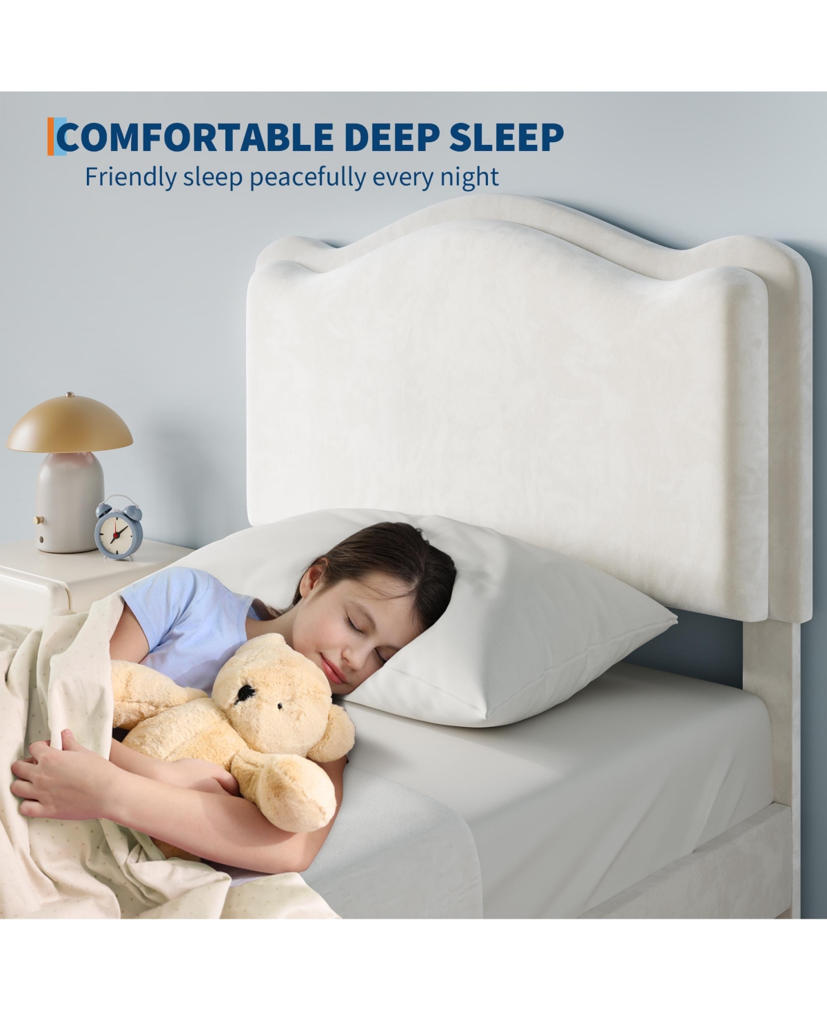 Click here for homfan Versatile Scallop Headboard Twin Bed Frame... prices