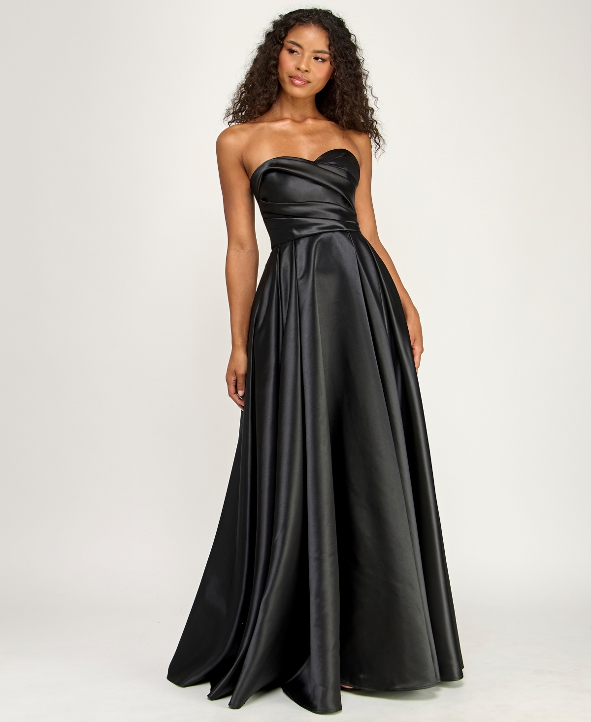 Click here for Alex & Sophia Juniors Strapless Pleated Ball Gown... prices