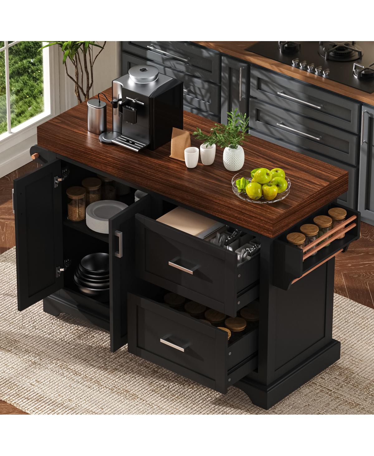 Click here for Streamdale Furniture 53 Rolling Kitchen Island wit... prices