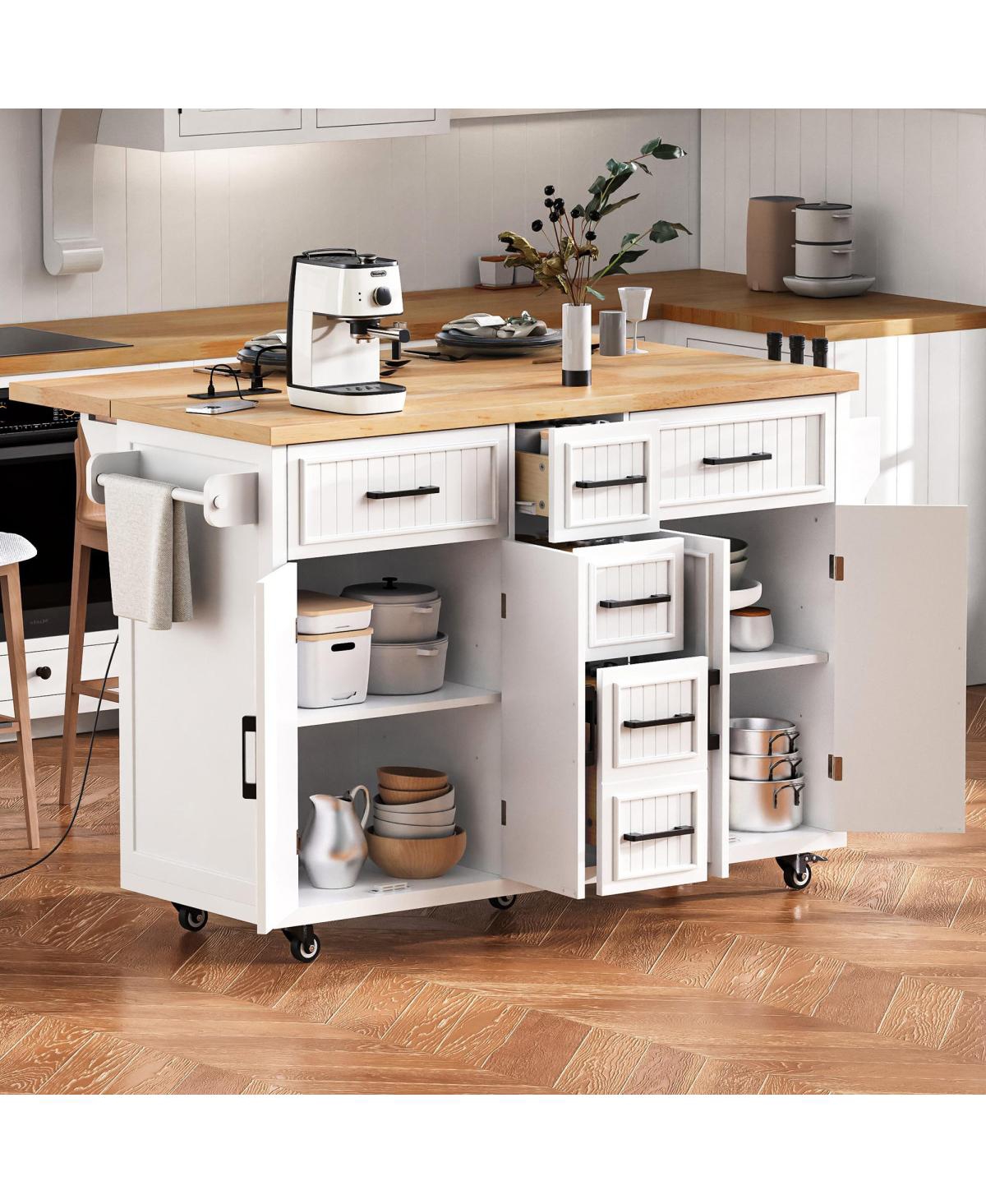 Click here for Streamdale Furniture Rolling Kitchen Island Power... prices