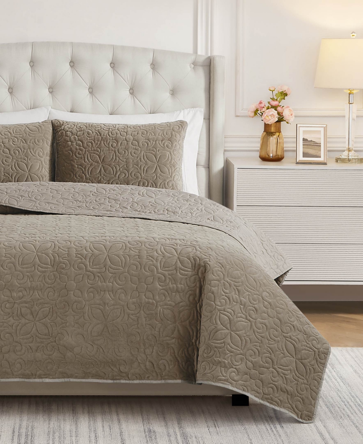 Click here for Bcbg Astor Velvet 3-Pc. Quilt Set  Full/Queen - As... prices