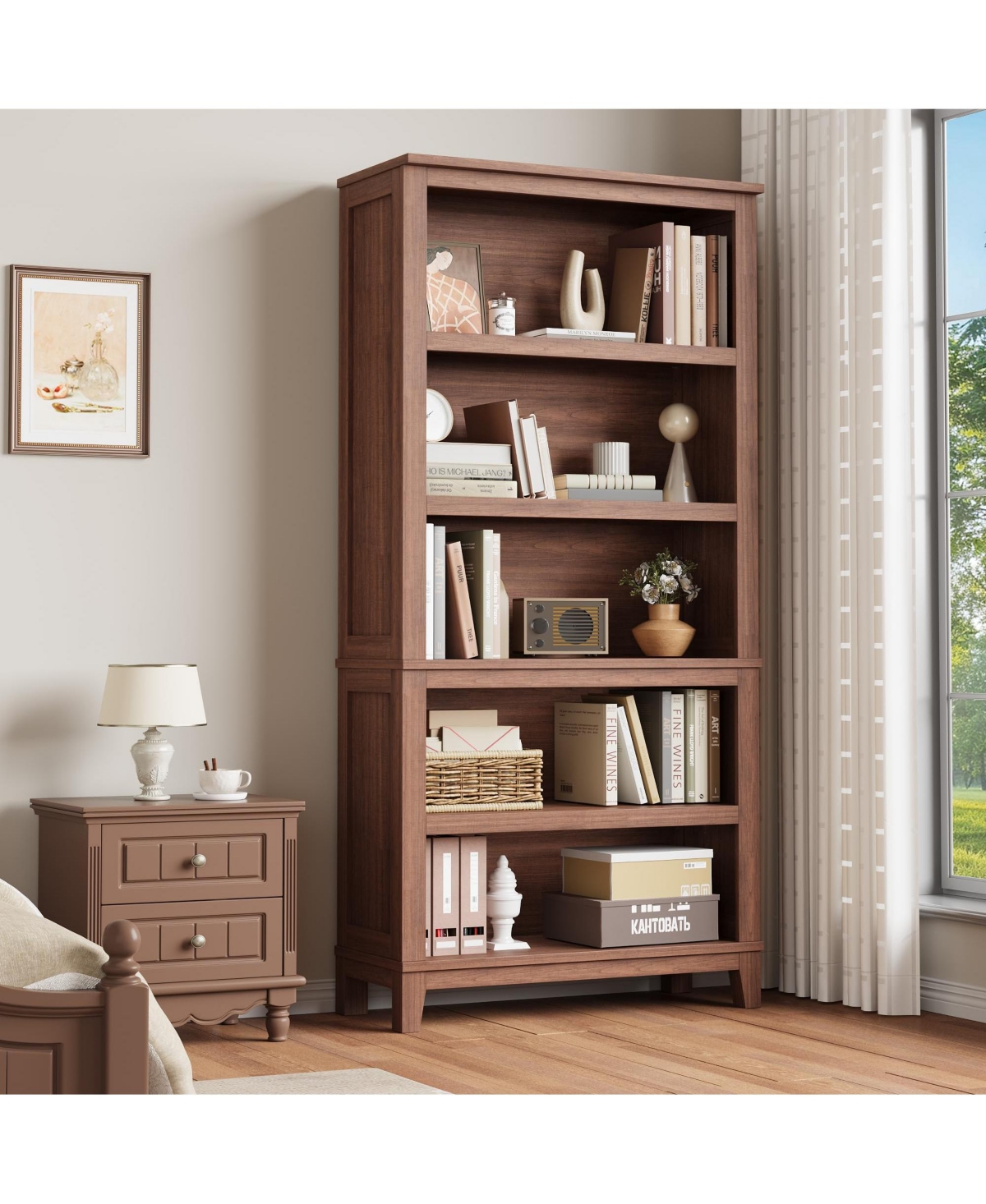 Click here for gaomon 71 in Tall Bookcase w/Adjustable Shelves an... prices