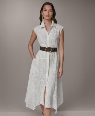 Click here for Donna Karan New York Womens Collared Neck Belted M... prices