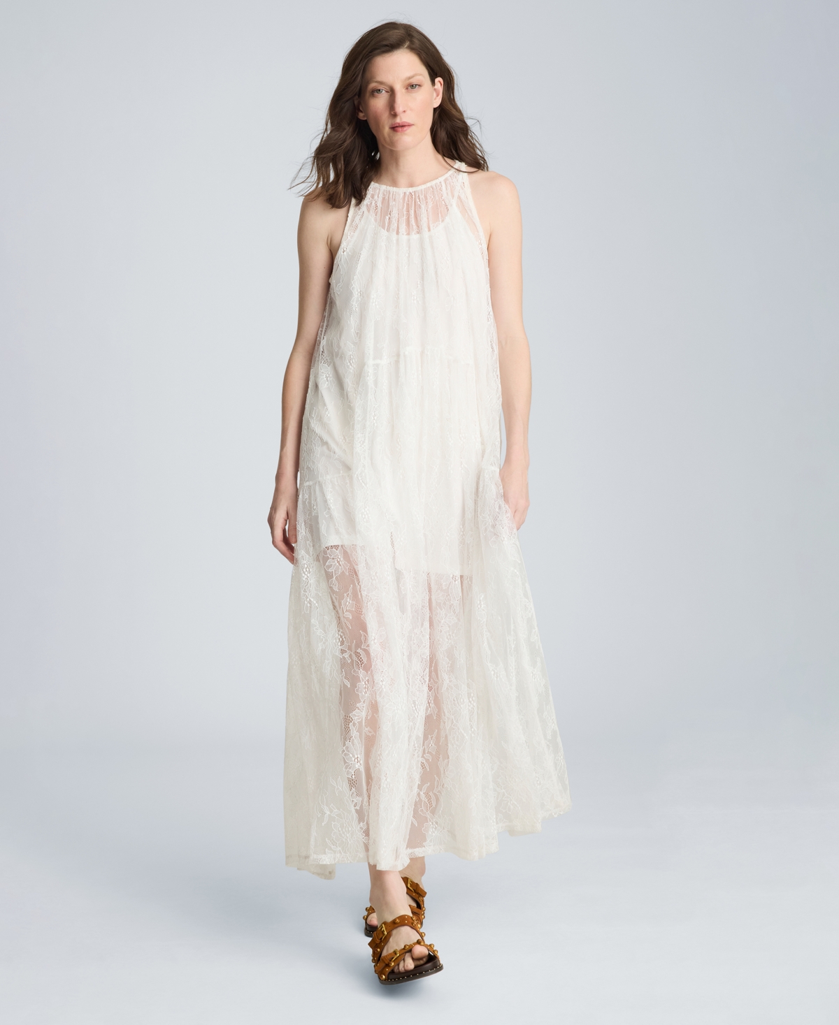 Click here for Kenneth Cole Womens Lace Halter Neck Maxi Dress -... prices