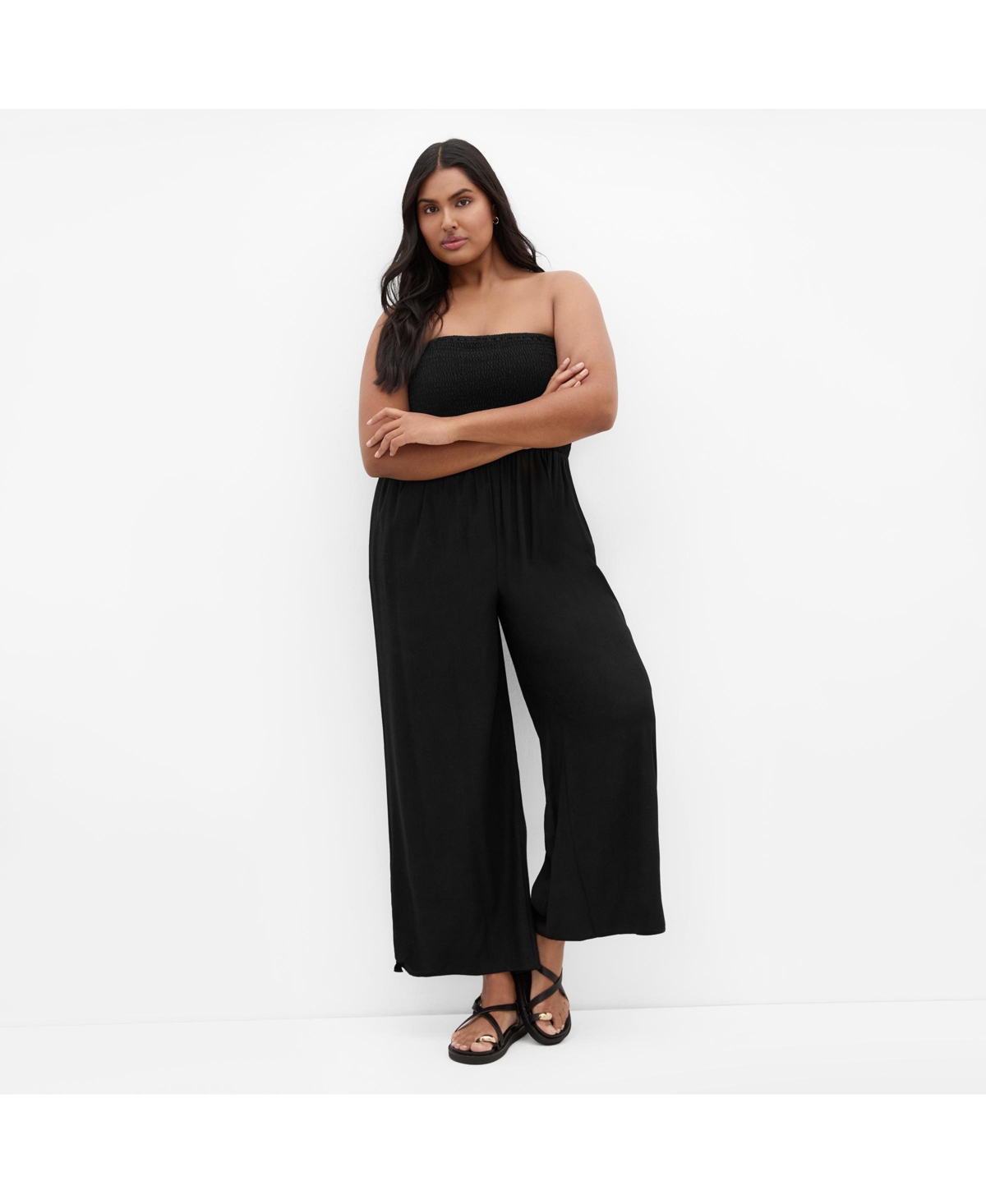 Click here for City Chic Womens Ally Strapless Jumpsuit - Black prices