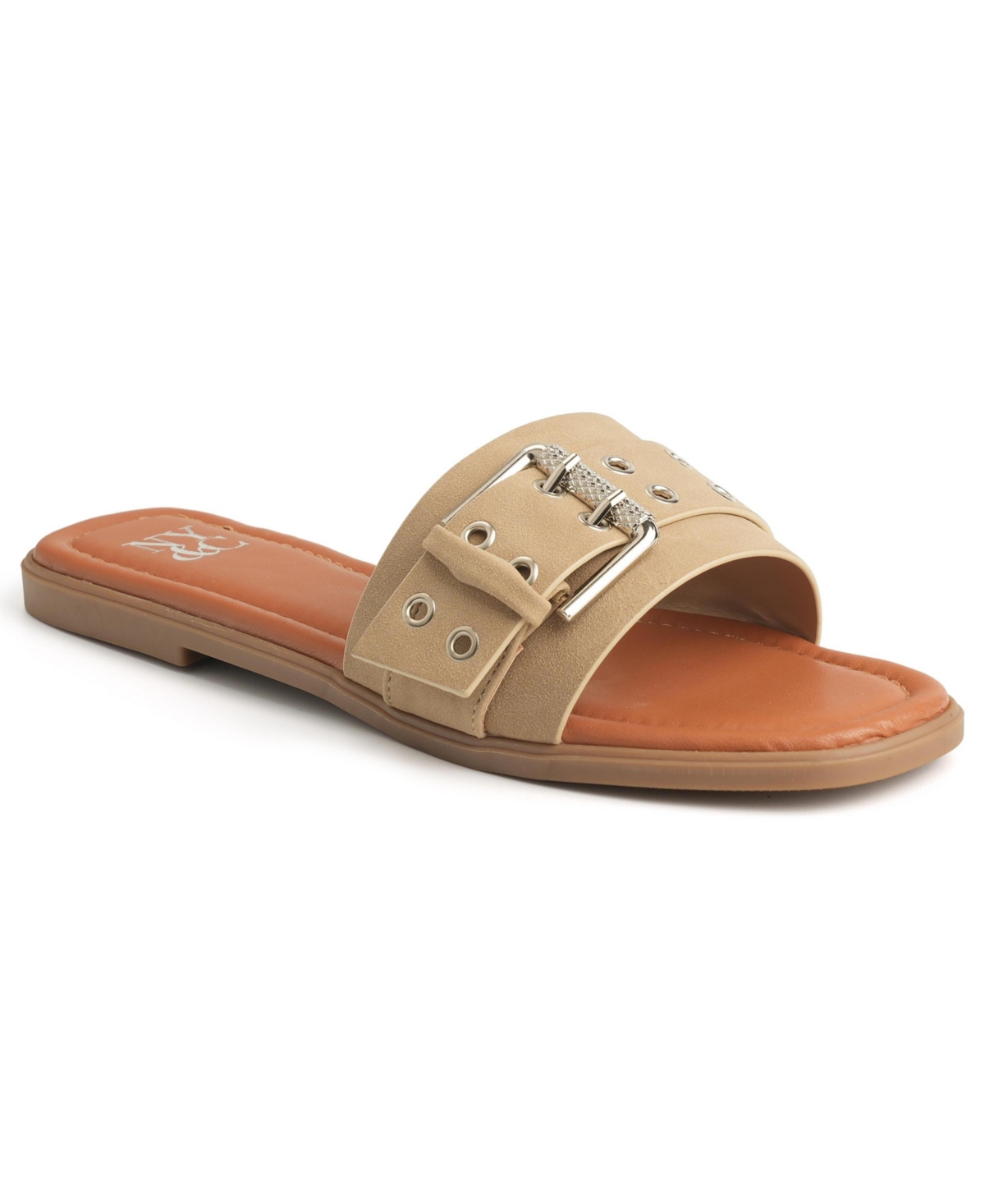 Click here for New York & Company Womens Rey Slides Sandals - Nud... prices