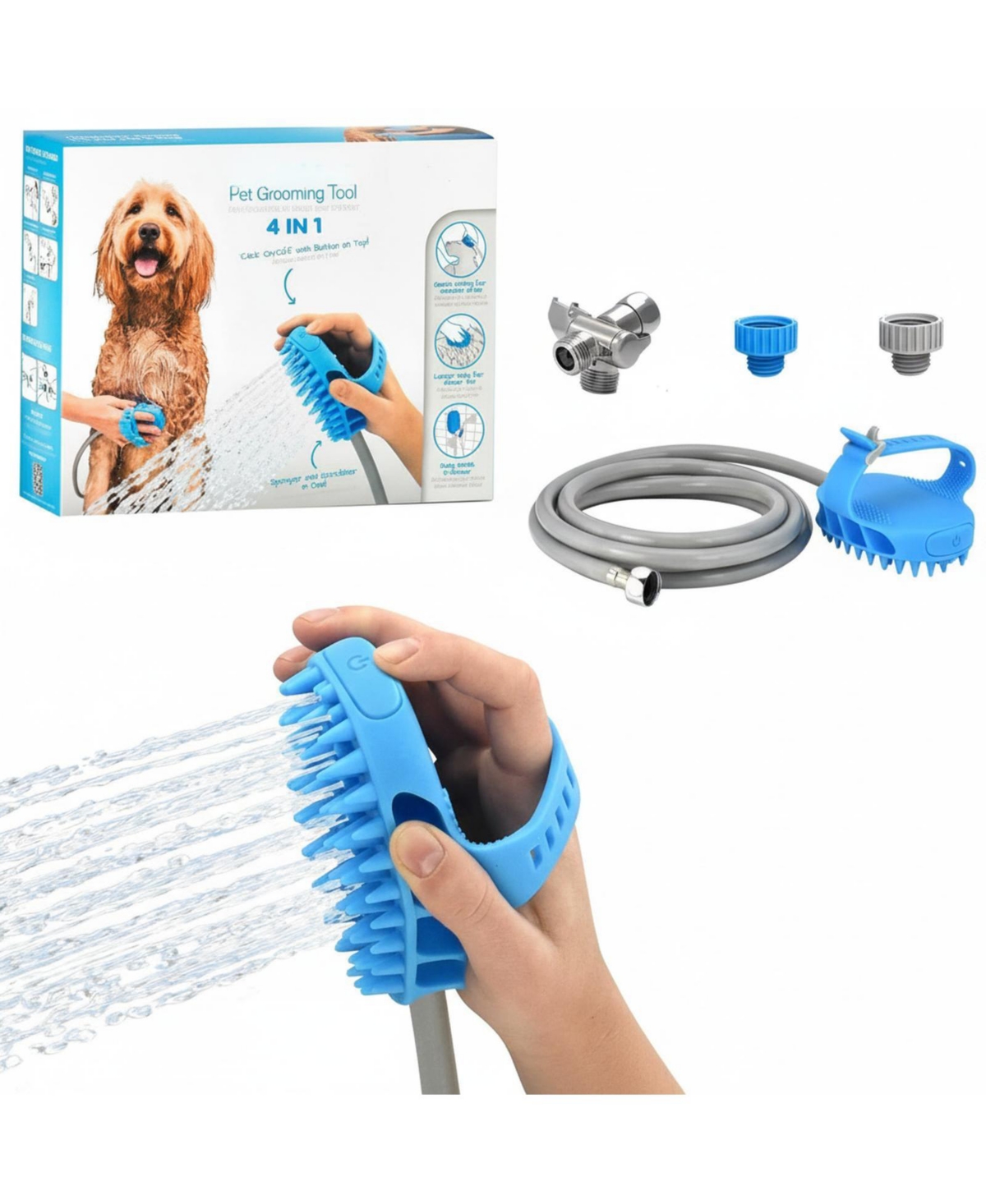Click here for Aronkl Dog Bath Brush Sprayer with 8ft Hose Silico... prices