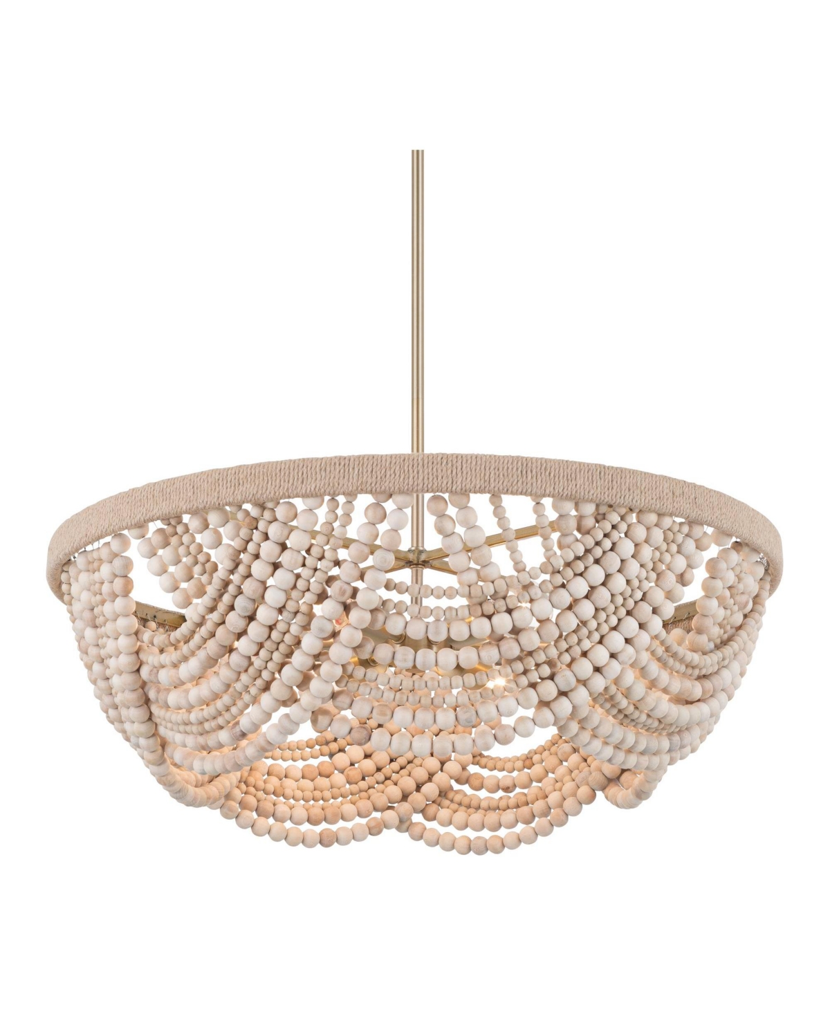 Click here for Possini Euro Design Darcy Natural Wood 6-Light Cha... prices
