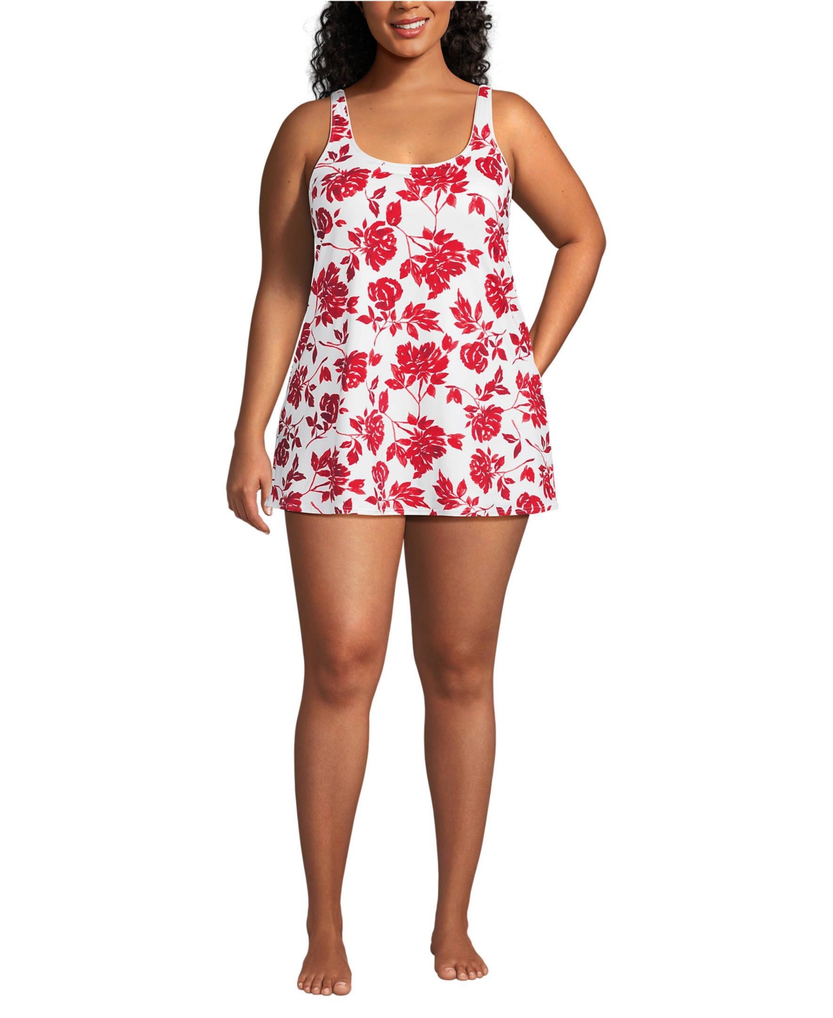 Click here for Lands End Plus Size Scoop Neck Mini Swim Dress Swi... prices