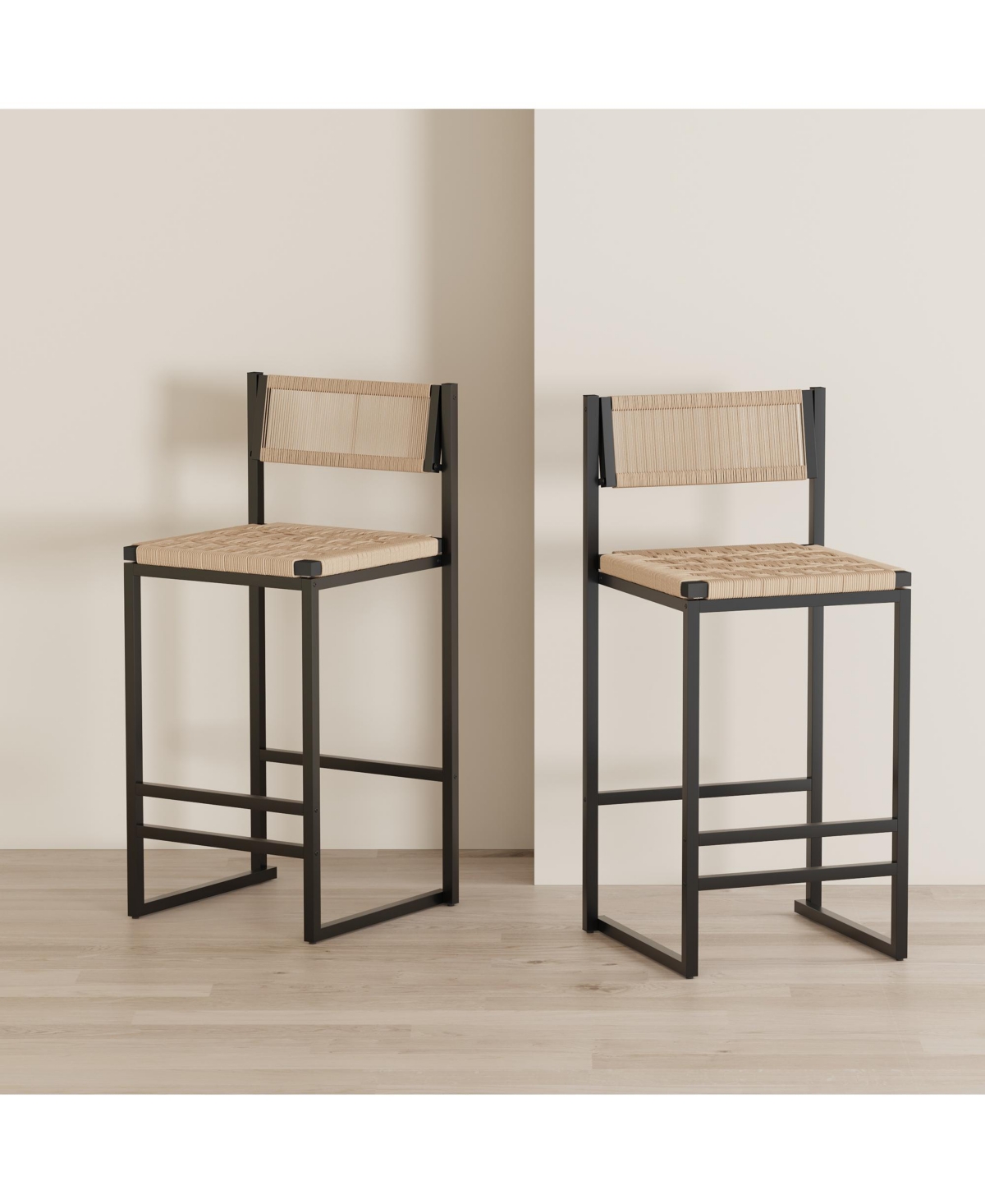 Click here for Rainsken Paper Rope Woven Bar Stools Set of 2  25... prices