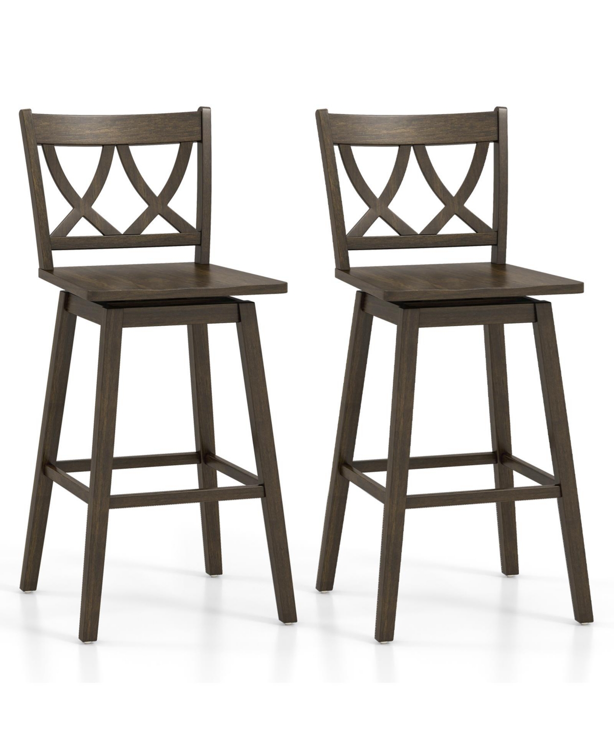 Click here for Sugift Wooden Bar Stools Set of Two with Solid Woo... prices