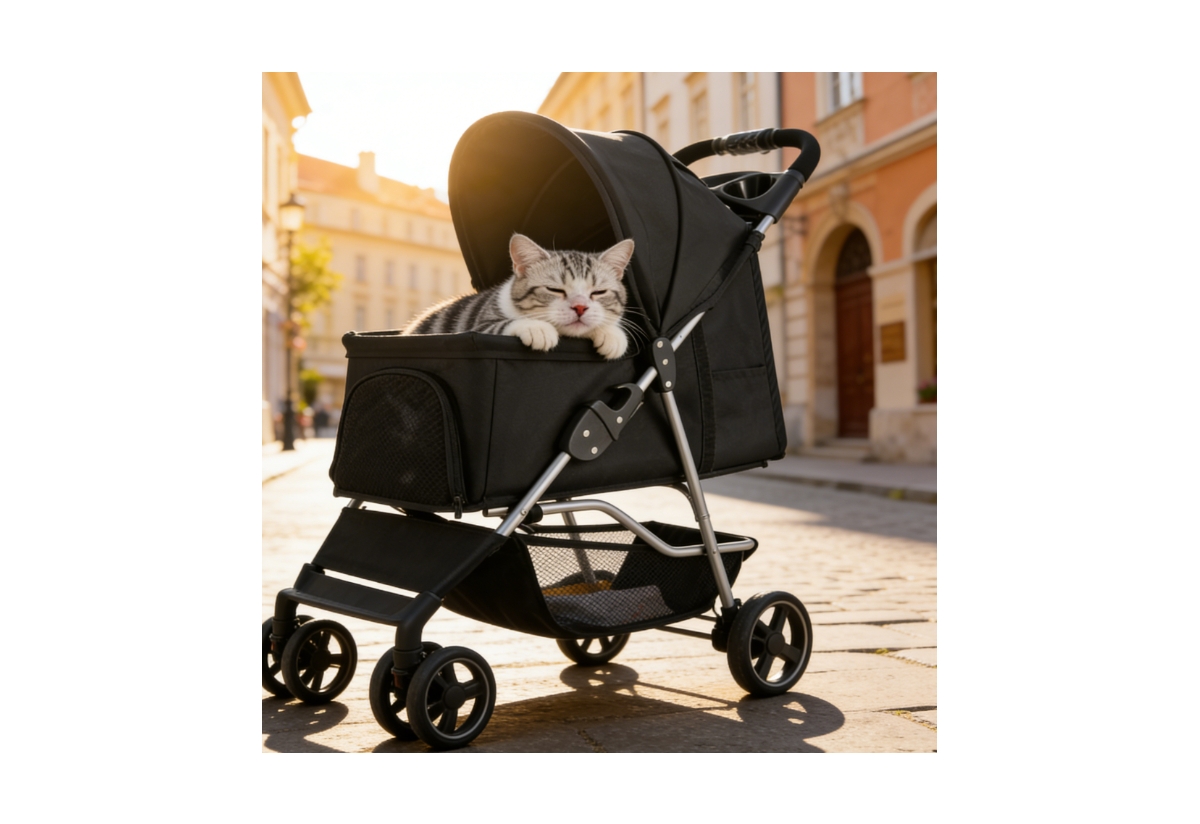 Click here for Zeus and Ruta Foldable 3 Wheels Cat Stroller with... prices