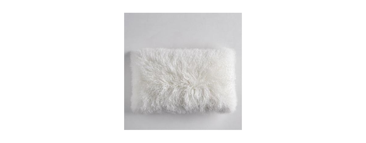 Click here for Z Gallerie Mongolian Lumbar Pillow - White prices