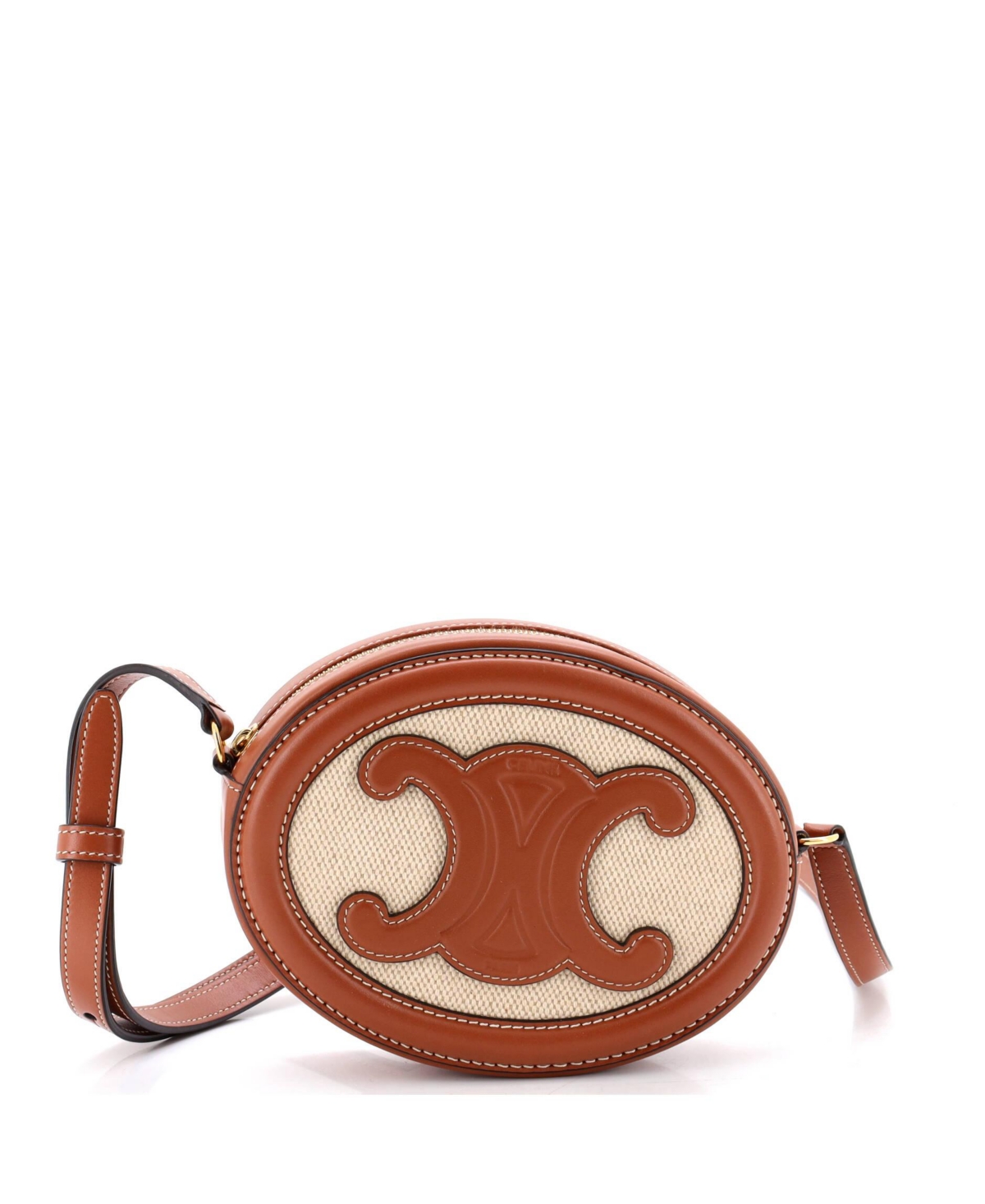 Click here for Pre-Owned Celine Triomphe Oval Crossbody Bag Canva... prices