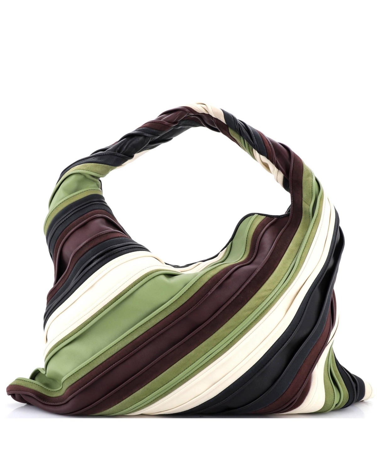 Click here for Pre-Owned Bottega Veneta Large Hop Hobo Striped Le... prices