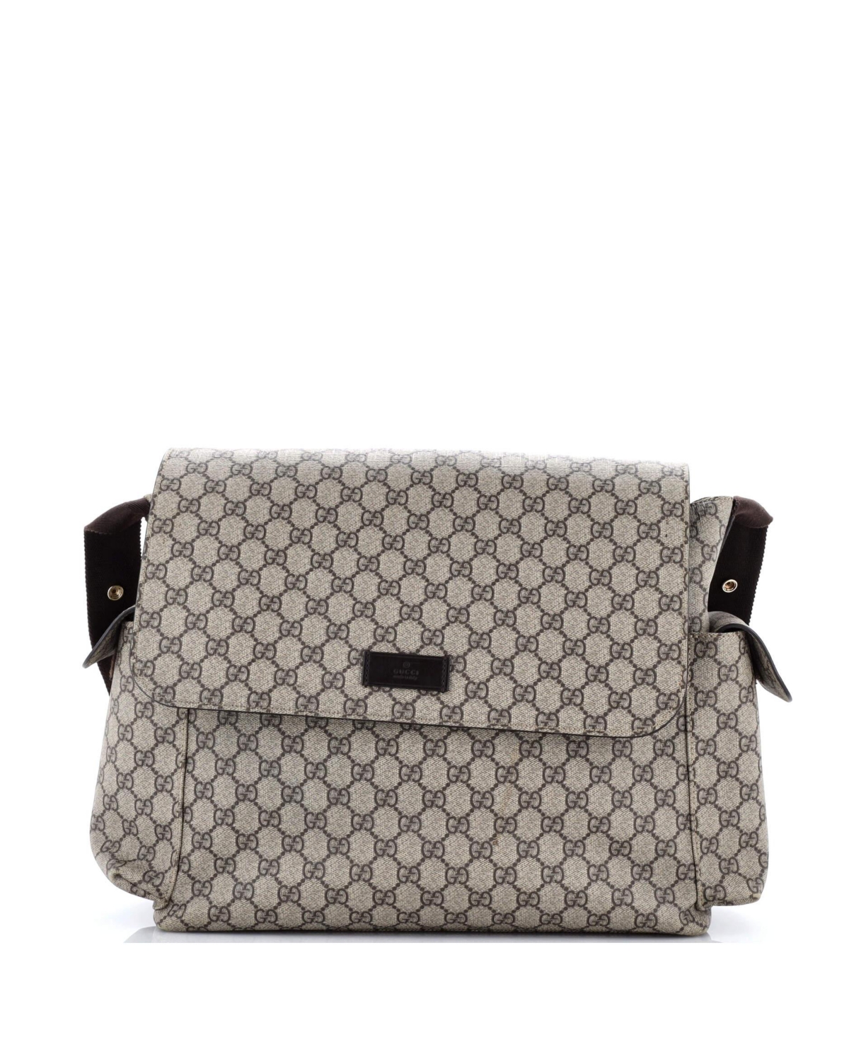 Click here for Pre-Owned Gucci Diaper Bag Gg Coated Canvas - Brow... prices