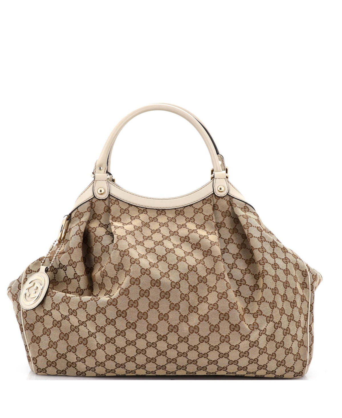 Click here for Pre-Owned Gucci Large Sukey Tote Gg Canvas with Le... prices