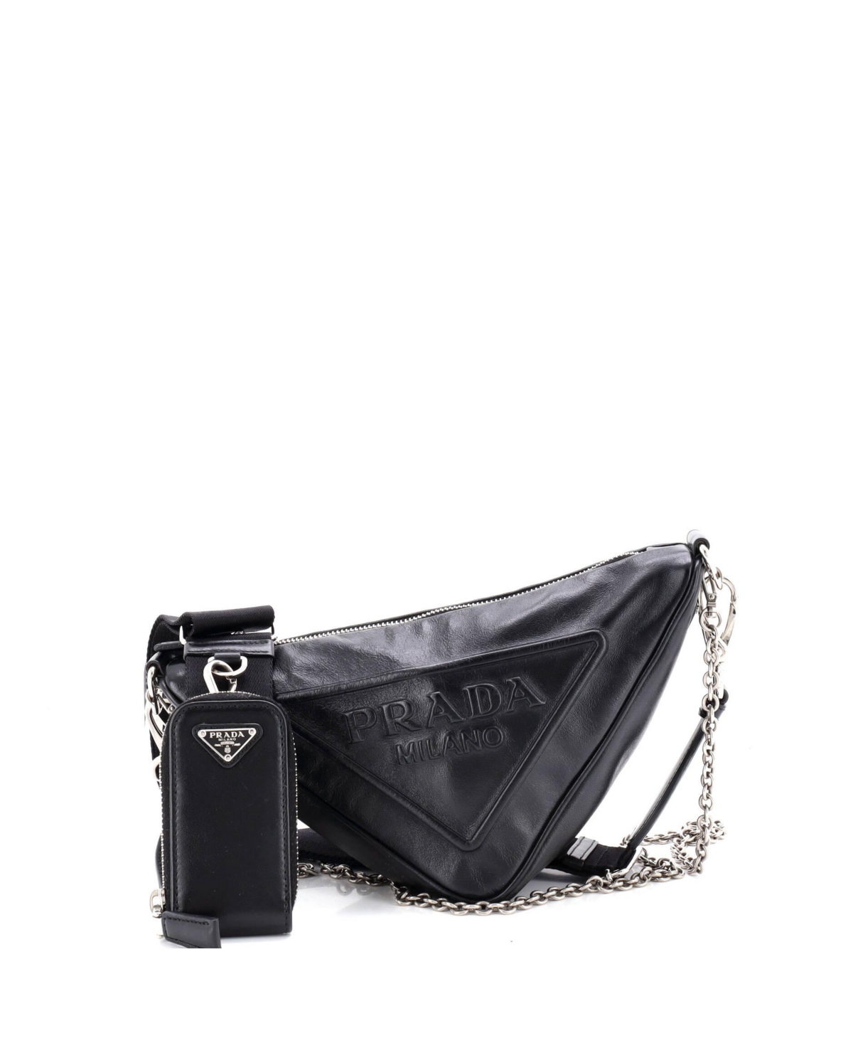 Click here for Pre-Owned Prada Small Triangle Logo Zip Crossbody... prices