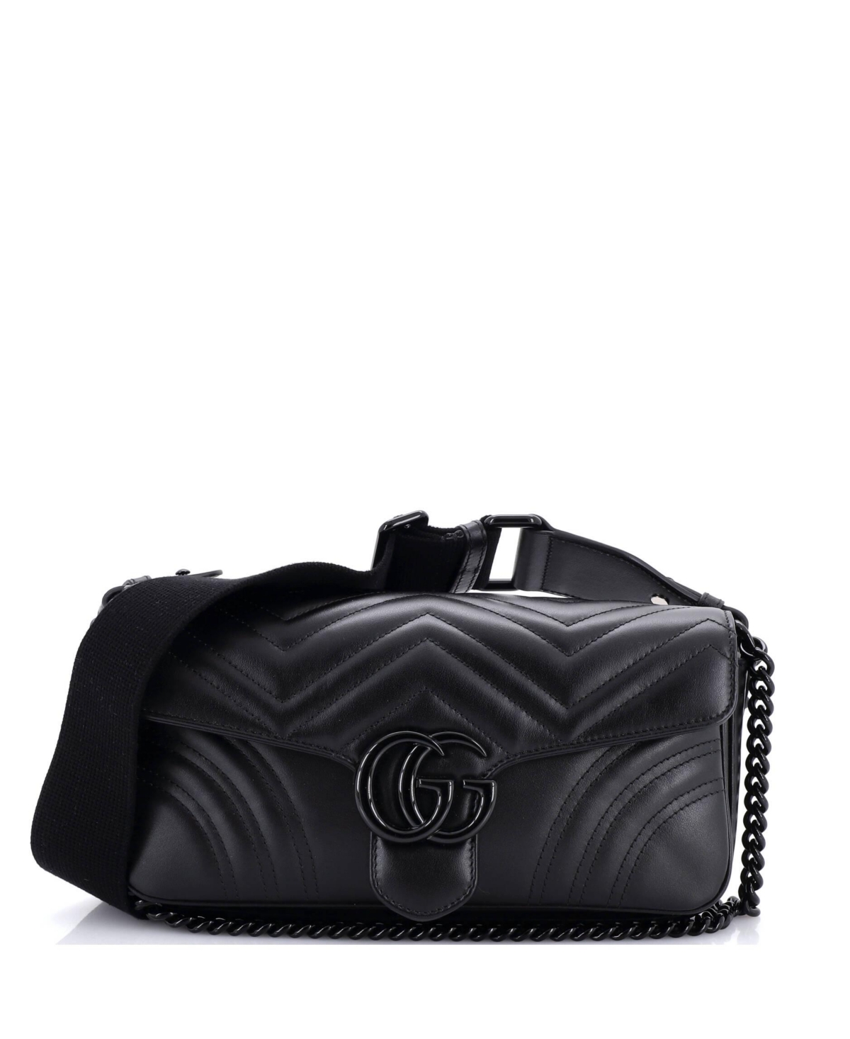 Click here for Pre-Owned Gucci Medium Gg Marmont Monochrome Flap... prices