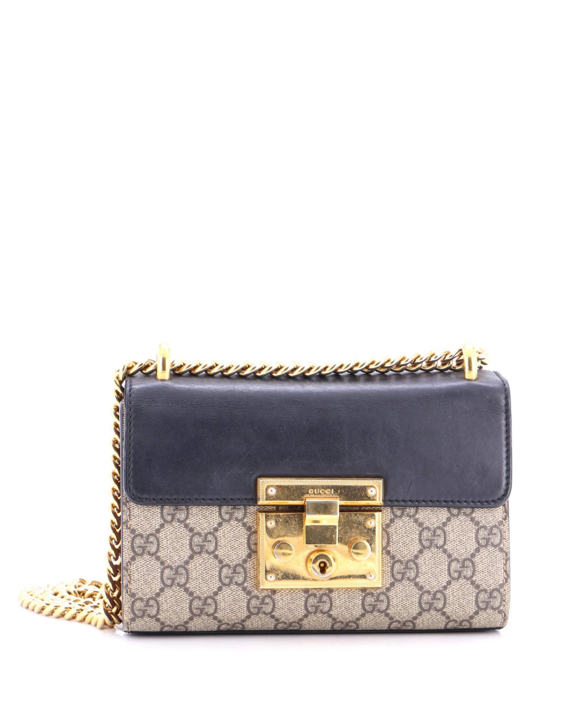 Click here for Pre-Owned Gucci Small Padlock Shoulder Bag Gg Coat... prices