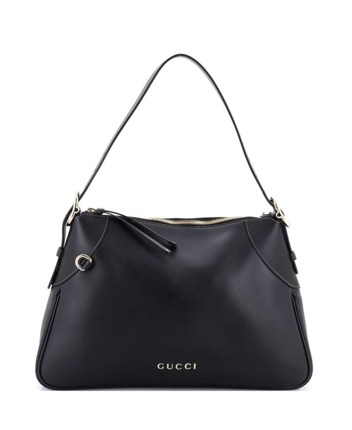 Click here for Pre-Owned Gucci Medium Emblem Shoulder Bag Leather... prices
