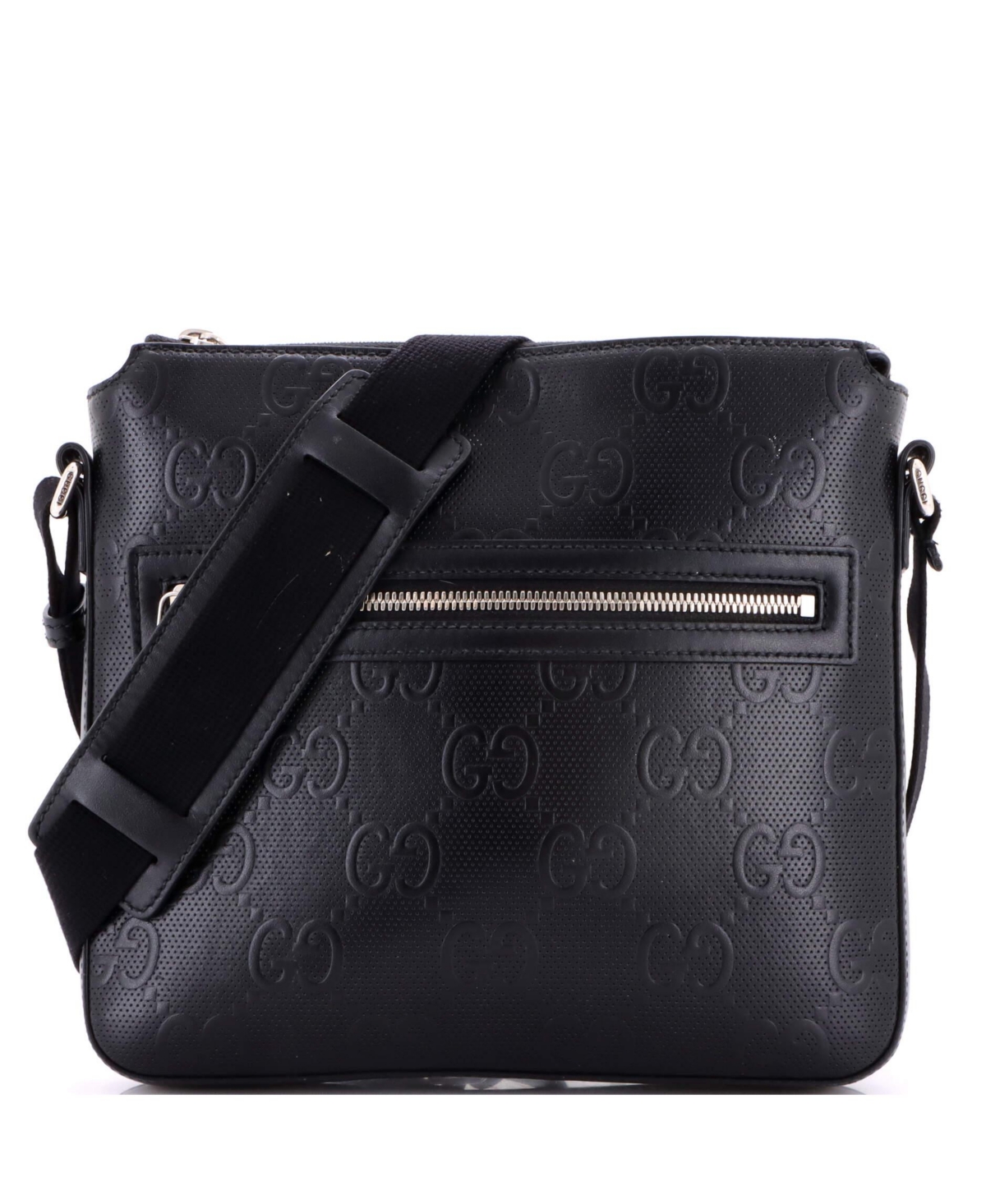 Click here for Pre-Owned Gucci Small Front Zip Messenger Gg Embos... prices