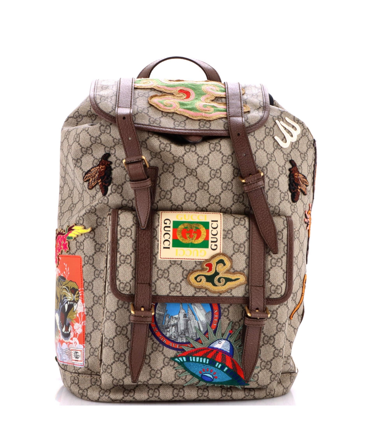 Click here for Pre-Owned Gucci Large Courrier Soft Backpack Gg Co... prices