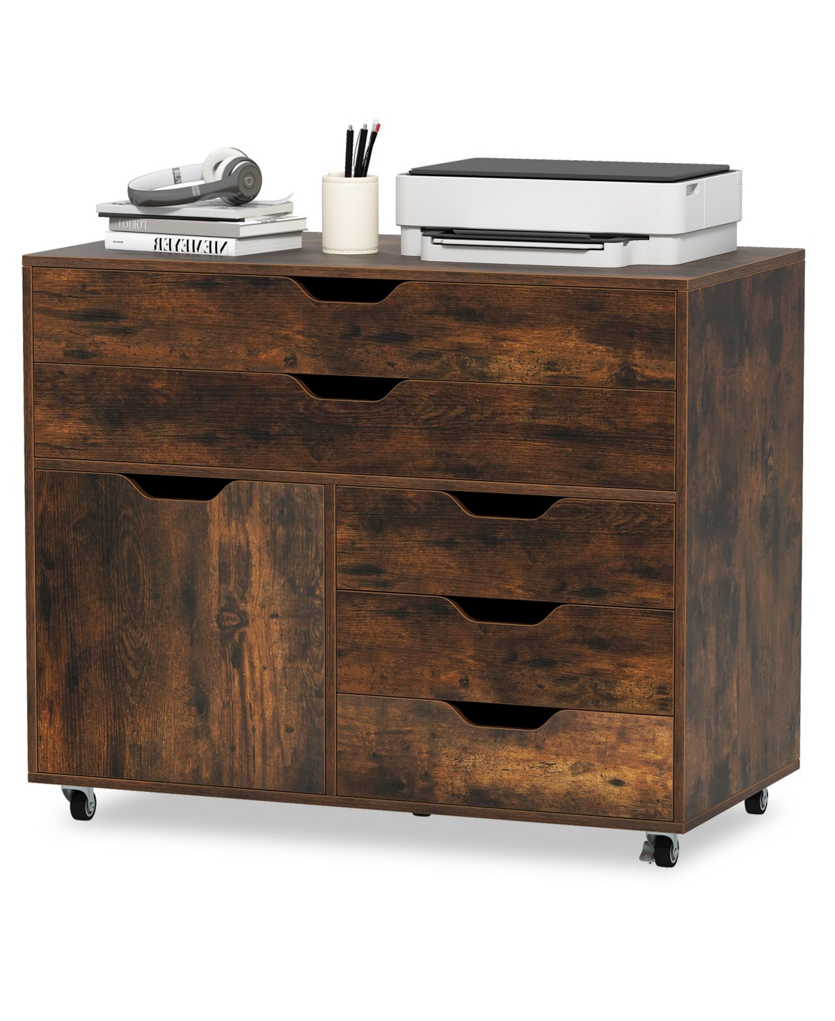 Click here for Sugift Modern Vertical 5-Drawer Mobile Chest with... prices