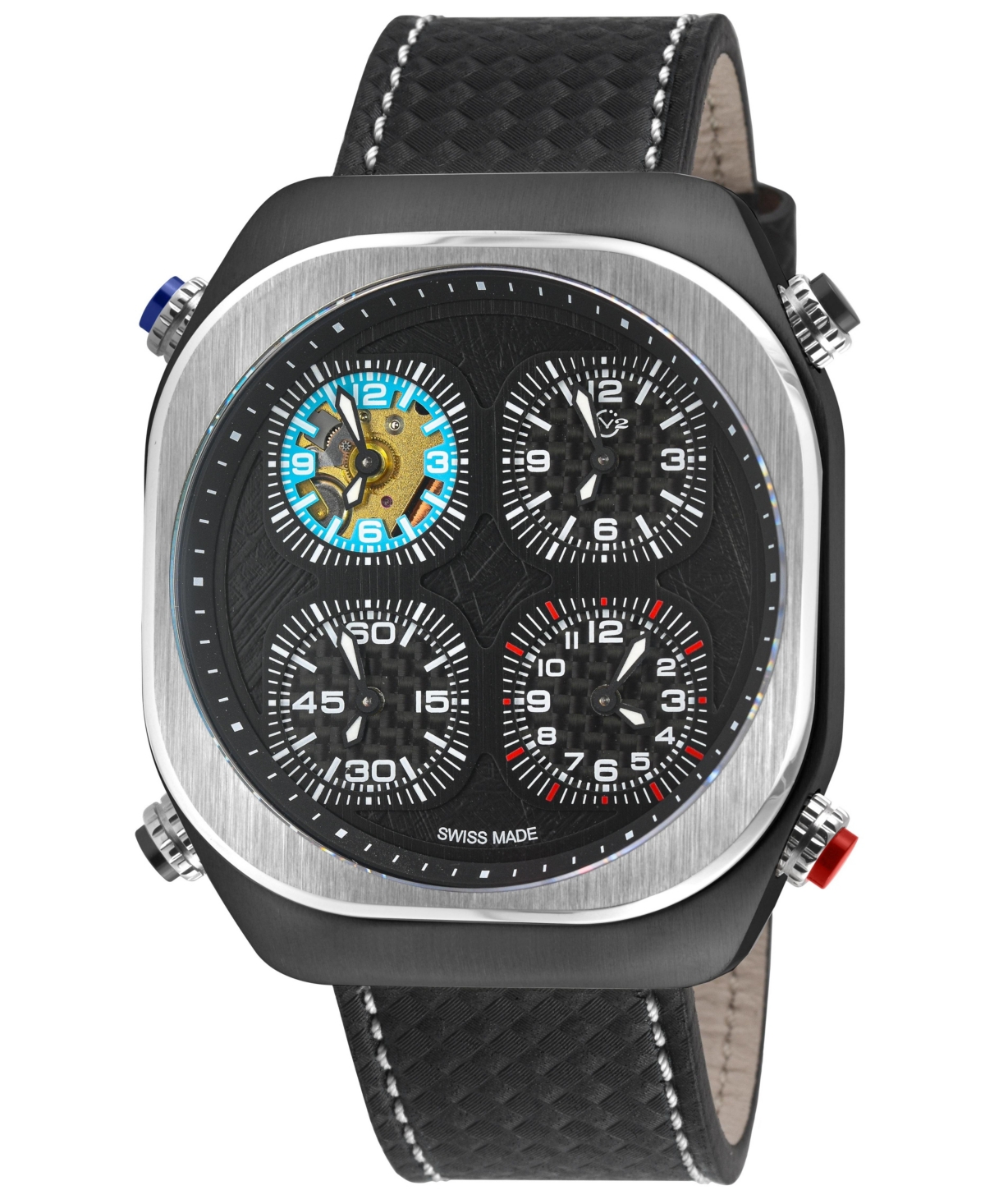 Click here for GV2 by Gevril Mens Quattro Swiss Quartz with stitc... prices