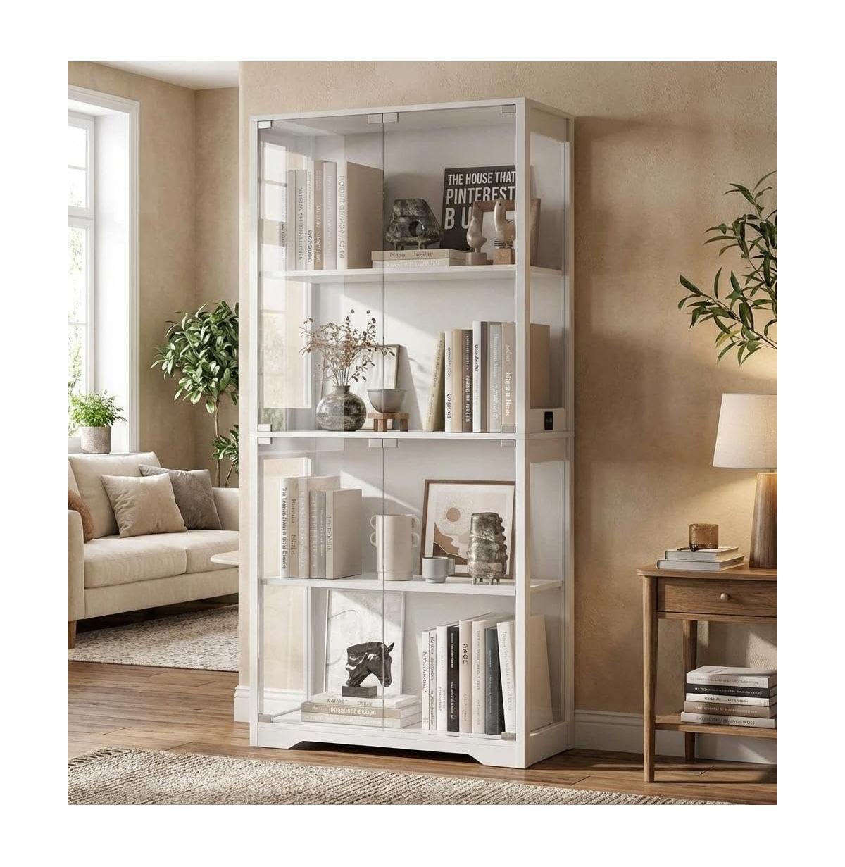 Click here for gaomon Glass Display Cabinet 4-Tier  Curio Bookcas... prices