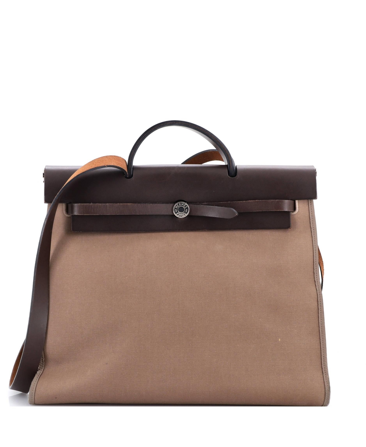 Click here for Pre-Owned HERMES 39 Herbag Zip Leather and Toile -... prices