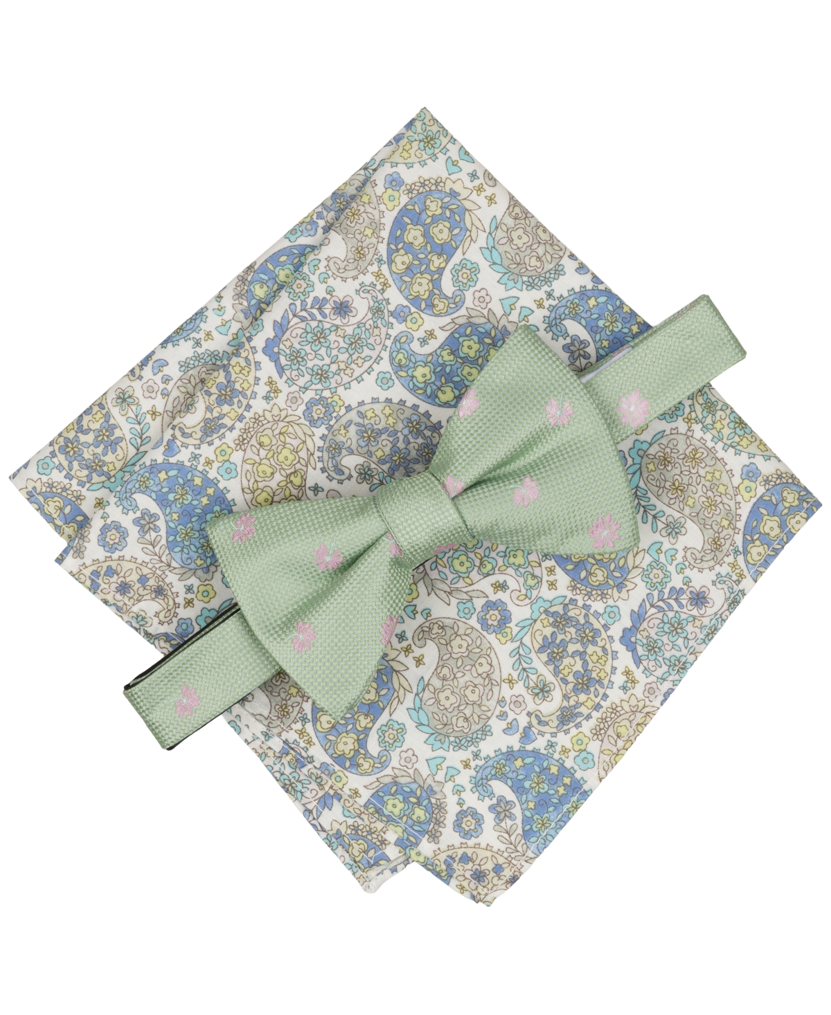 Click here for Bar Iii Mens Grace Floral Bow Tie & Pocket Square... prices