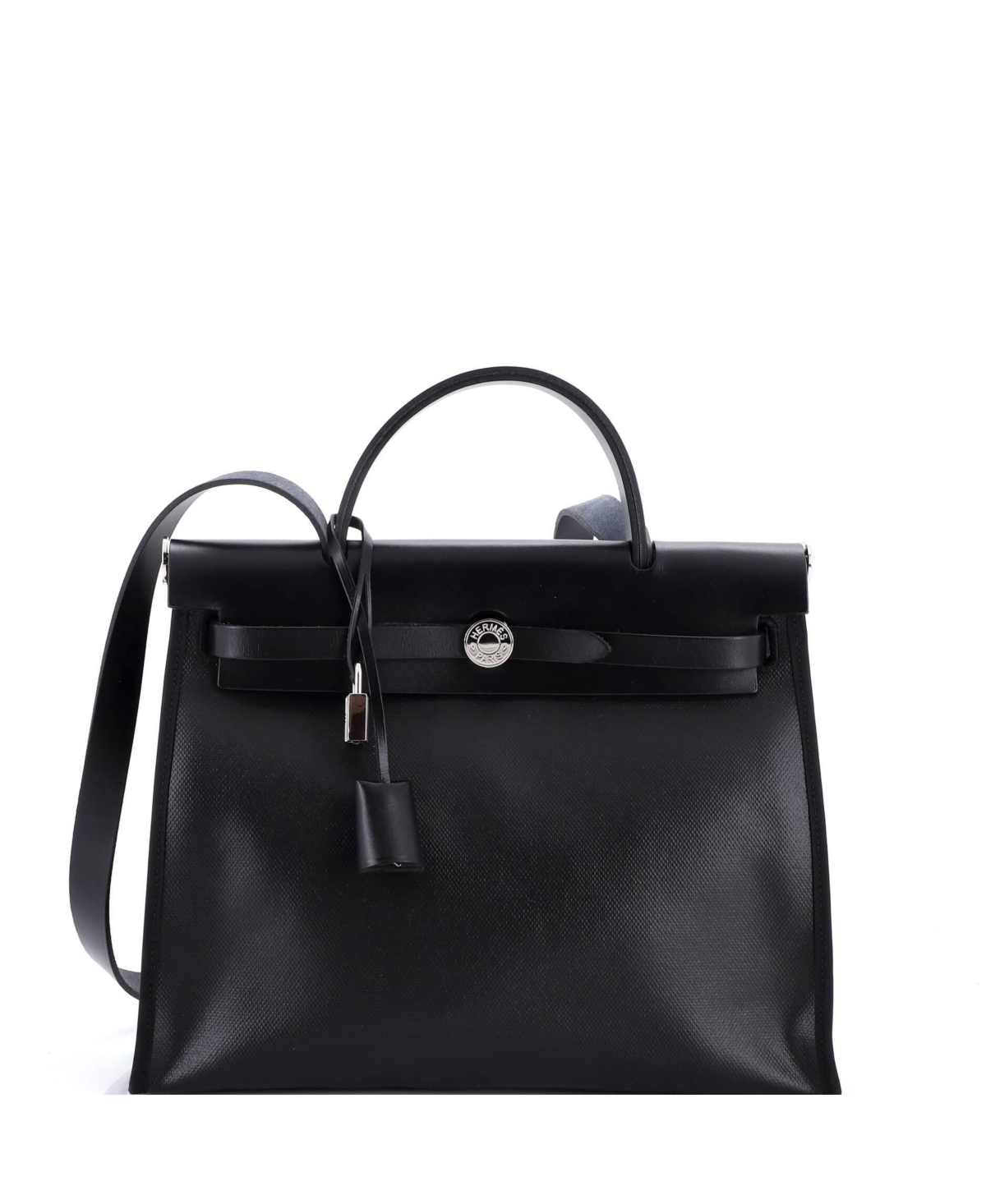 Click here for Pre-Owned HERMES 31 Herbag Zip Berline Vache Canva... prices