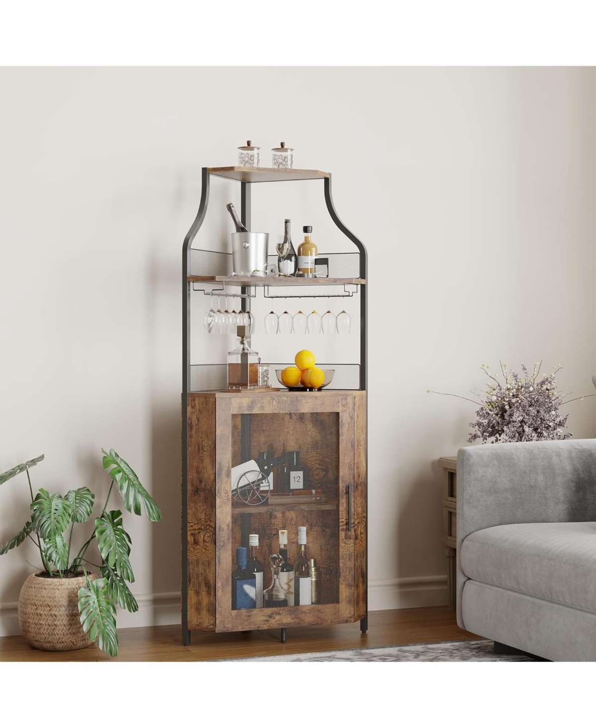 Click here for gaomon Elegant Corner Wine Rack Cabinet with Detac... prices
