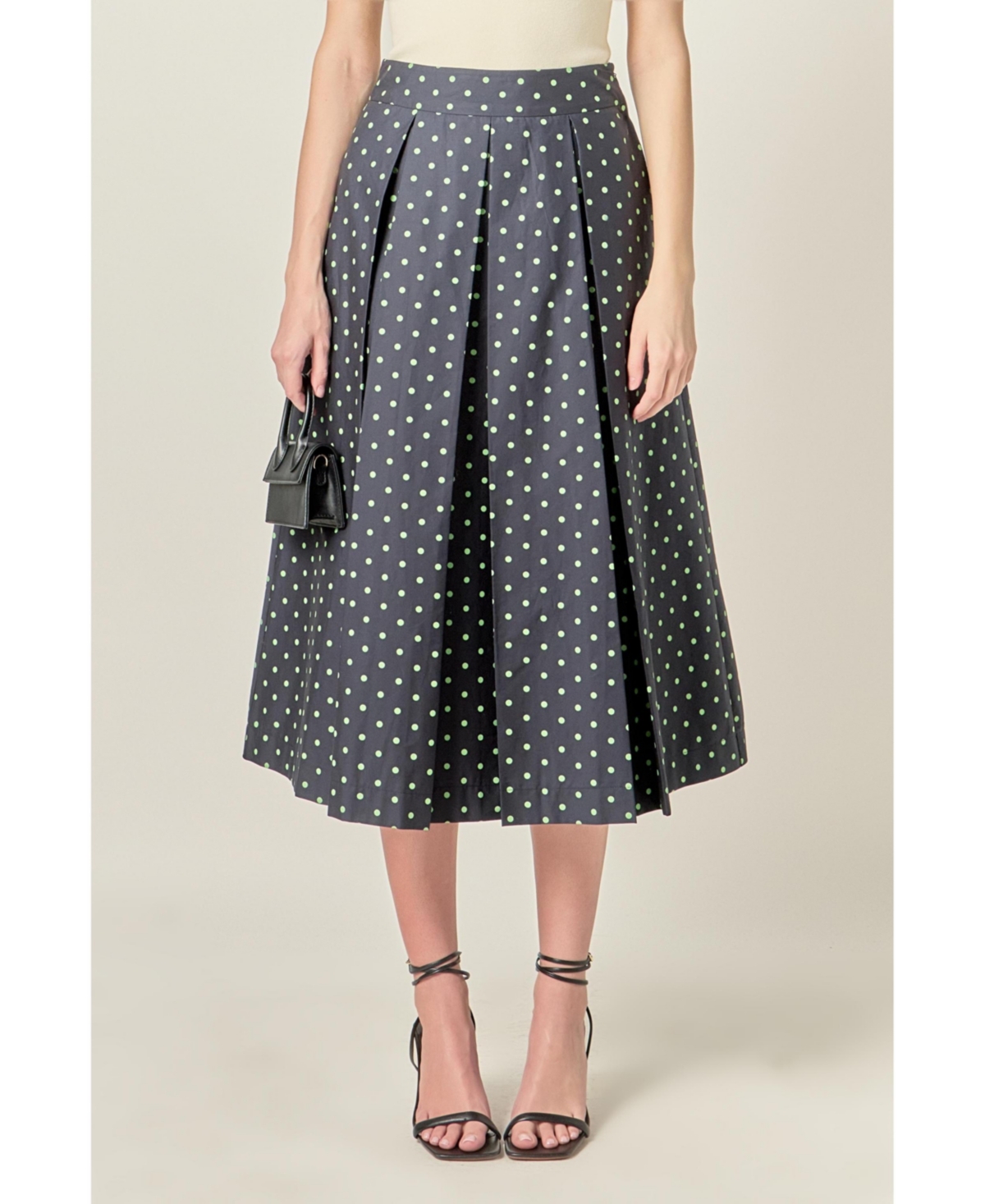 Click here for English Factory Womens Dot Midi Full Skirt - Navy/... prices