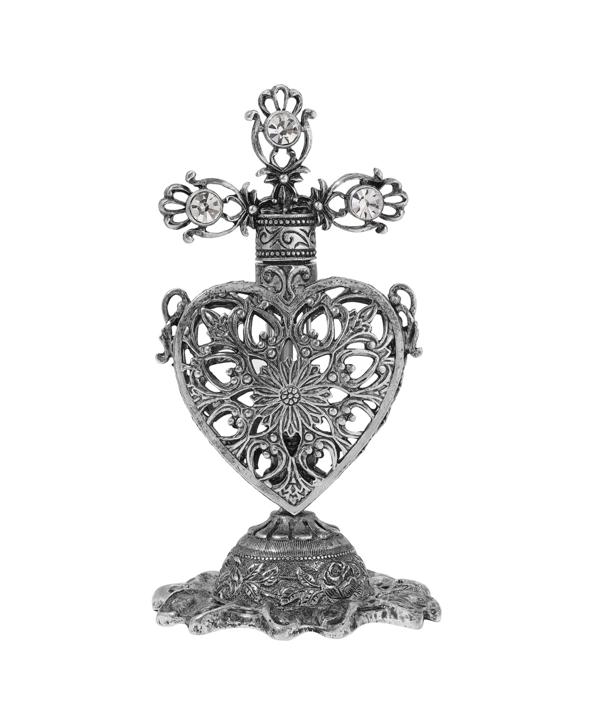 Click here for Symbols of Faith Pewter Heart Perfume Bottle - Gra... prices