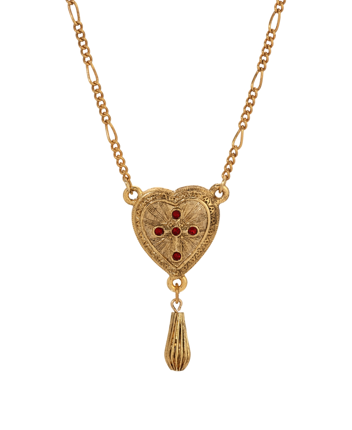 Click here for Symbols of Faith Gold-Tone Heart Red Crystal Cross... prices