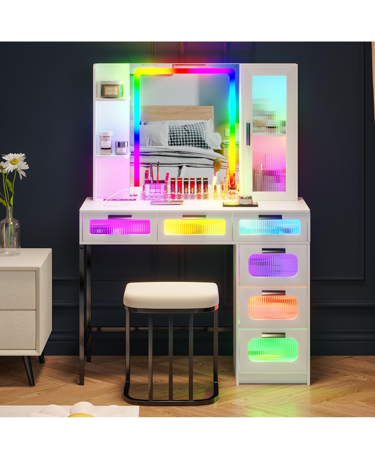 Click here for Vlsrka Led Vanity Desk Set with Rgb Mirror  Remote... prices