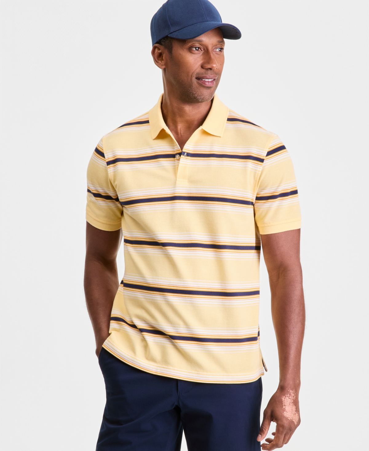 Click here for Club Room Mens Team Stripe Pique Polo Shirt  Exclu... prices