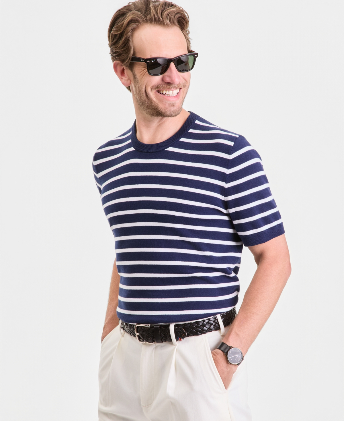Click here for Club Room Mens Short-Sleeve Bengal Striped Cotton... prices
