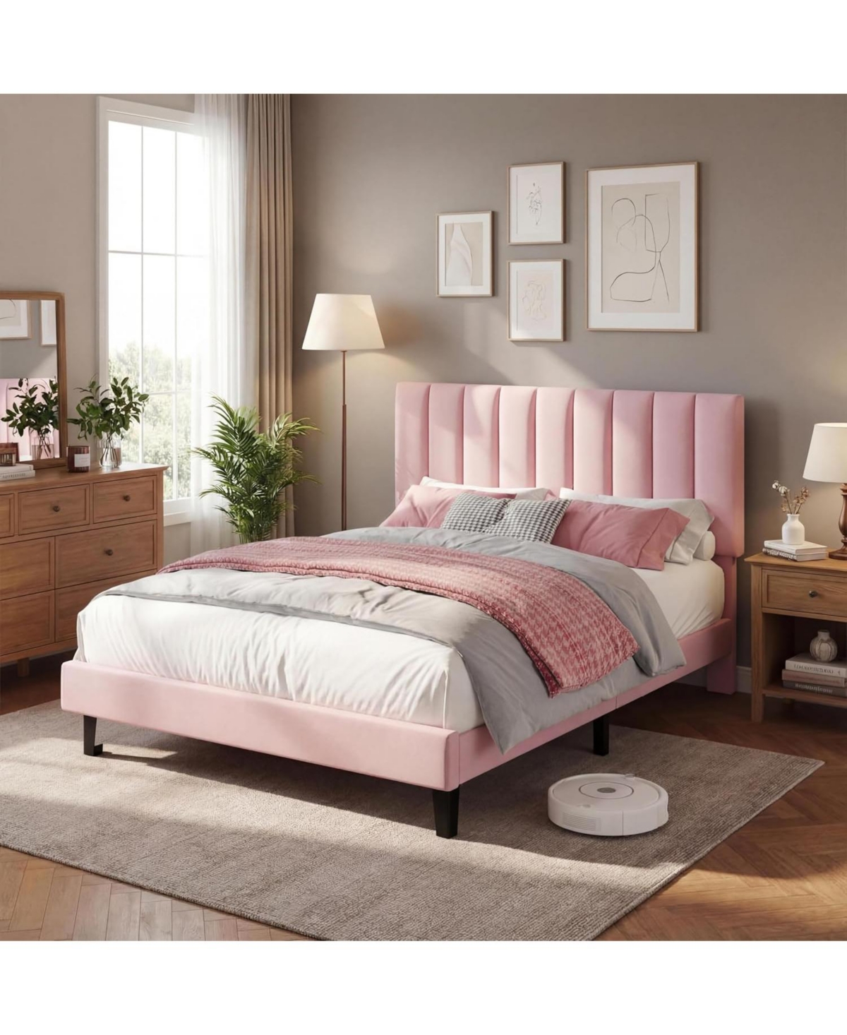 Click here for gaomon Full Velvet Upholstered Adjustable Headboar... prices