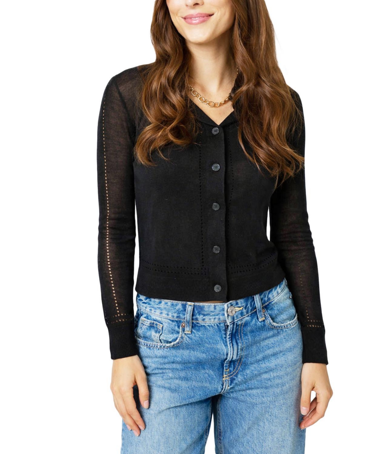 Click here for Central Park West Womens Serena Sheer Pointelle Ca... prices