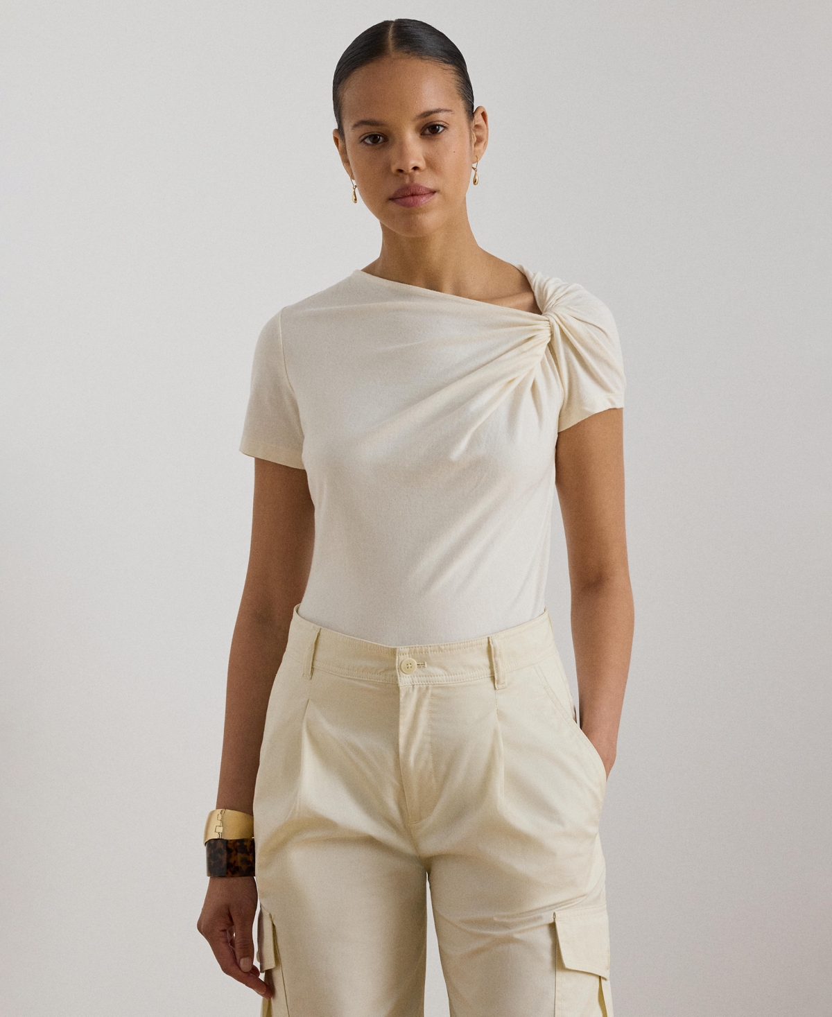 Click here for Lauren Ralph Lauren Womens Straight-Fit Twist-Neck... prices